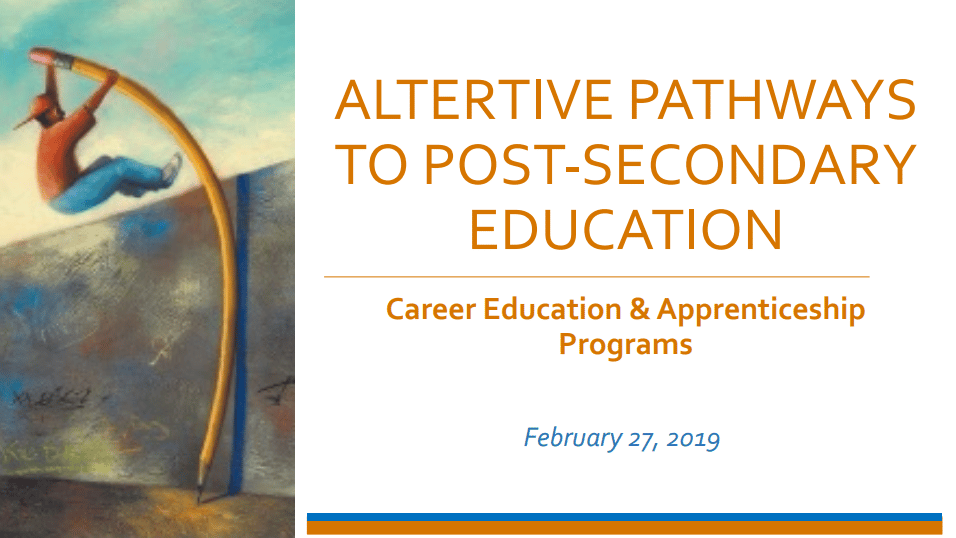 Alternative Pathways to Post-Secondary Education: Apprenticeship and ...